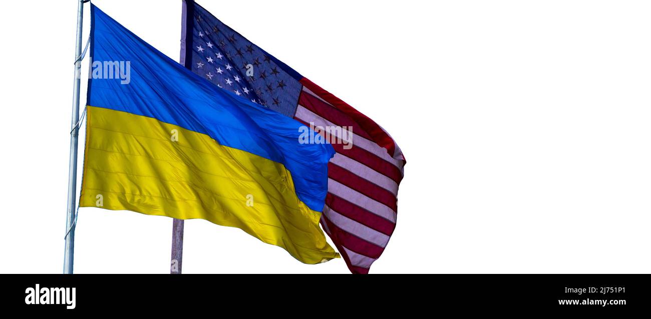 flag of Ukraine and the United States of America Stock Photo - Alamy