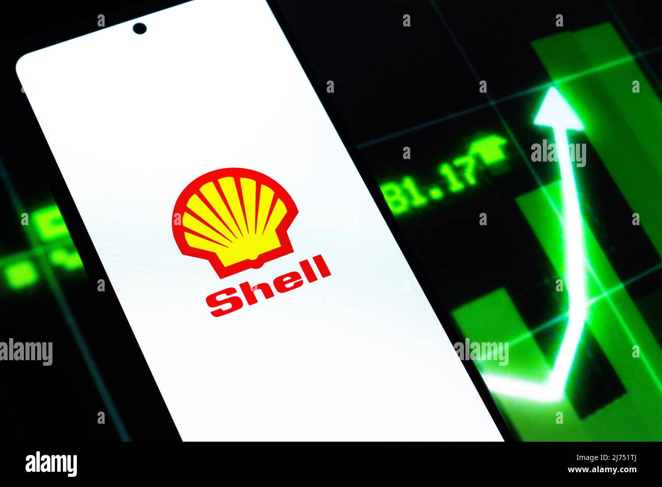 West Bangal, India - April 20, 2022 : Shell plc on phone screen stock ...
