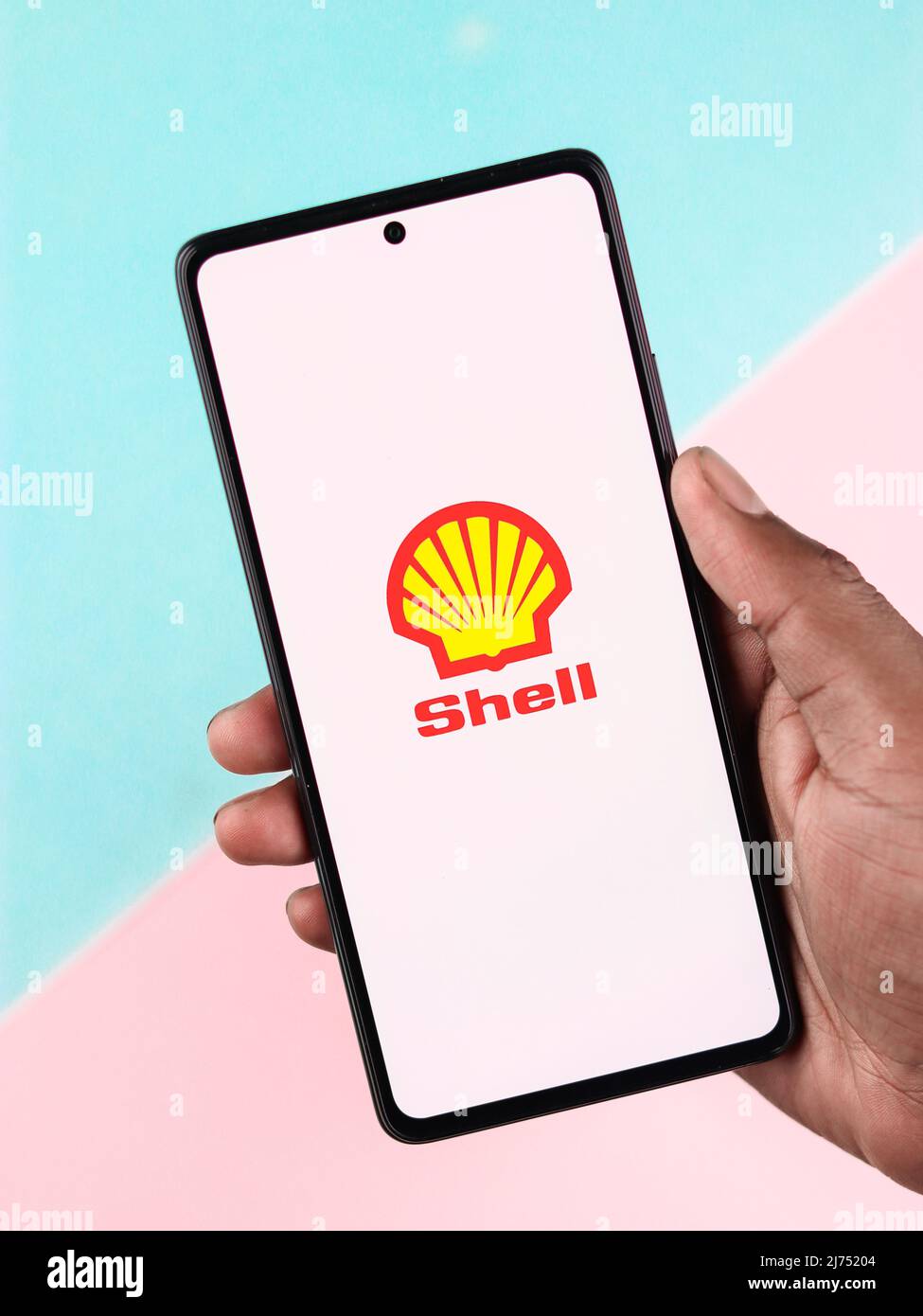 West Bangal, India - April 20, 2022 : Shell plc on phone screen stock ...
