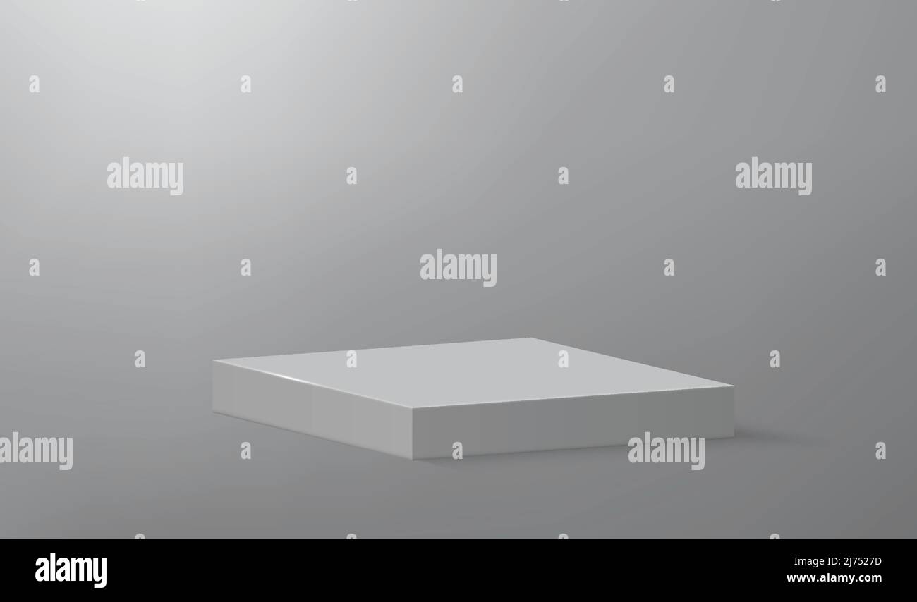 3d realistic square podium or pedestal on empty studio background ...