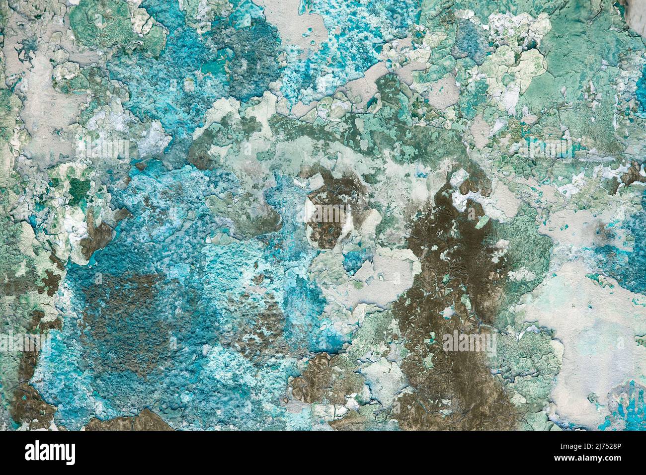 Old flaky wall with destroyed plaster. Renovation of old house ...