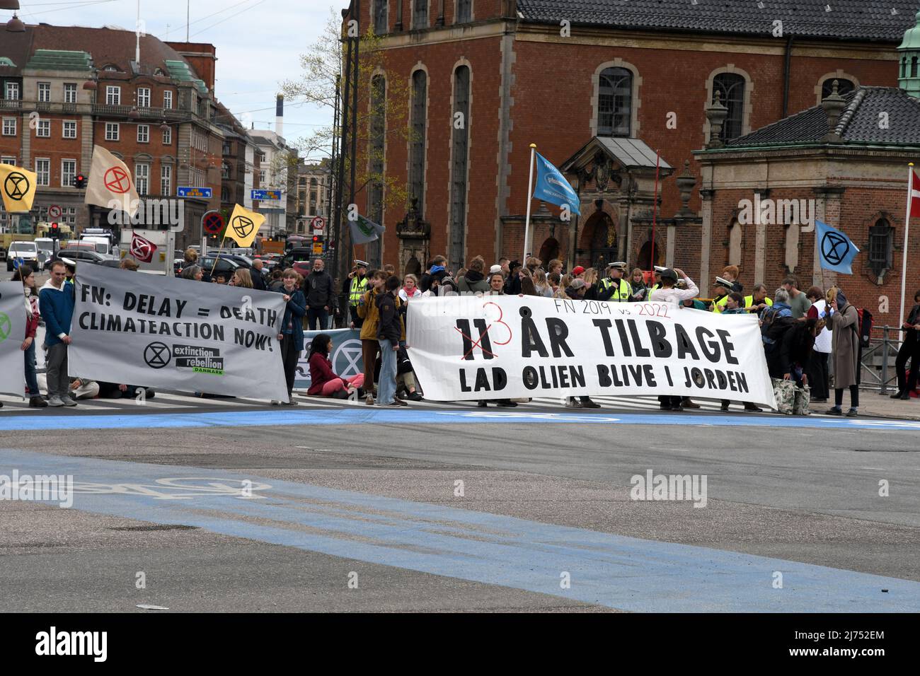 Copenhagen/Denmark/06 May 2022/Cliamet actrvest stngeclimate protest ...