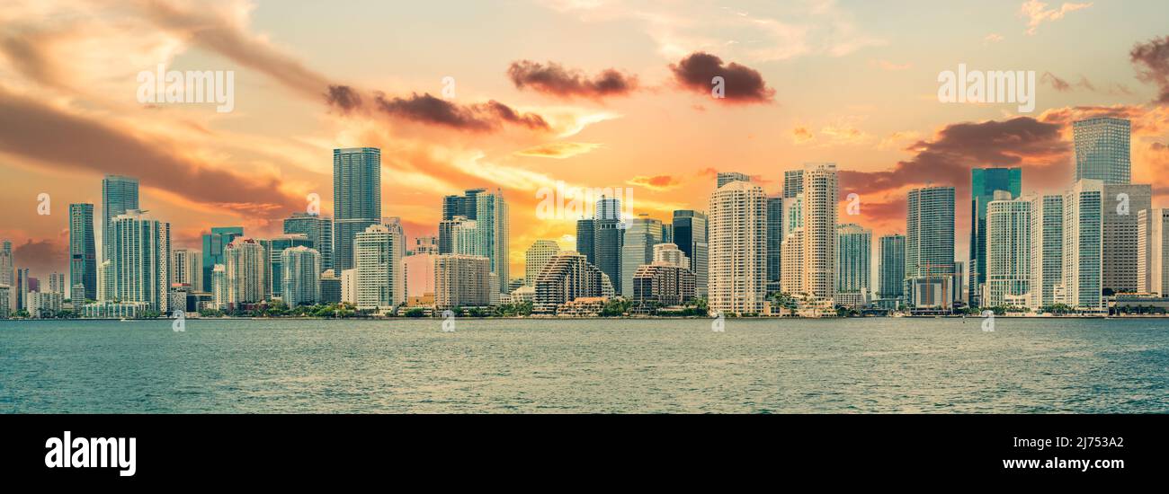 Miami florida summer sunset panorama hi-res stock photography and ...
