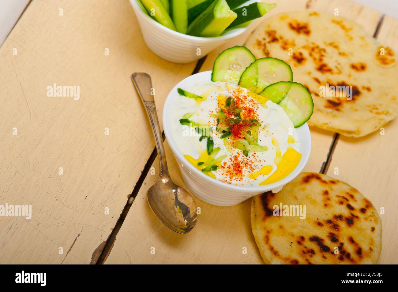Arab middle east salatit laban wa kh’yar Khyar Bi Laban goat yogurt and ...