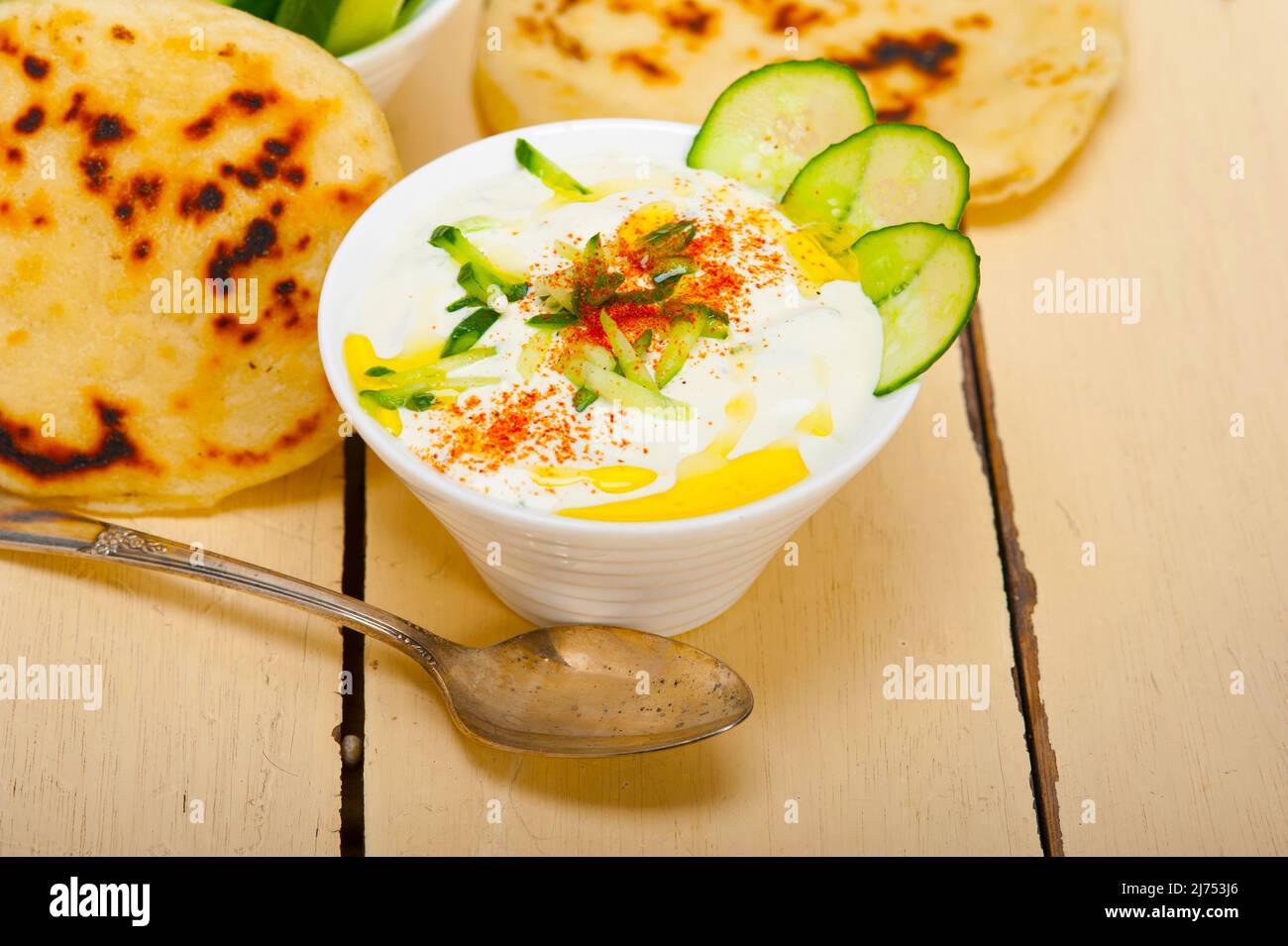 Arab middle east salatit laban wa kh’yar Khyar Bi Laban goat yogurt and ...