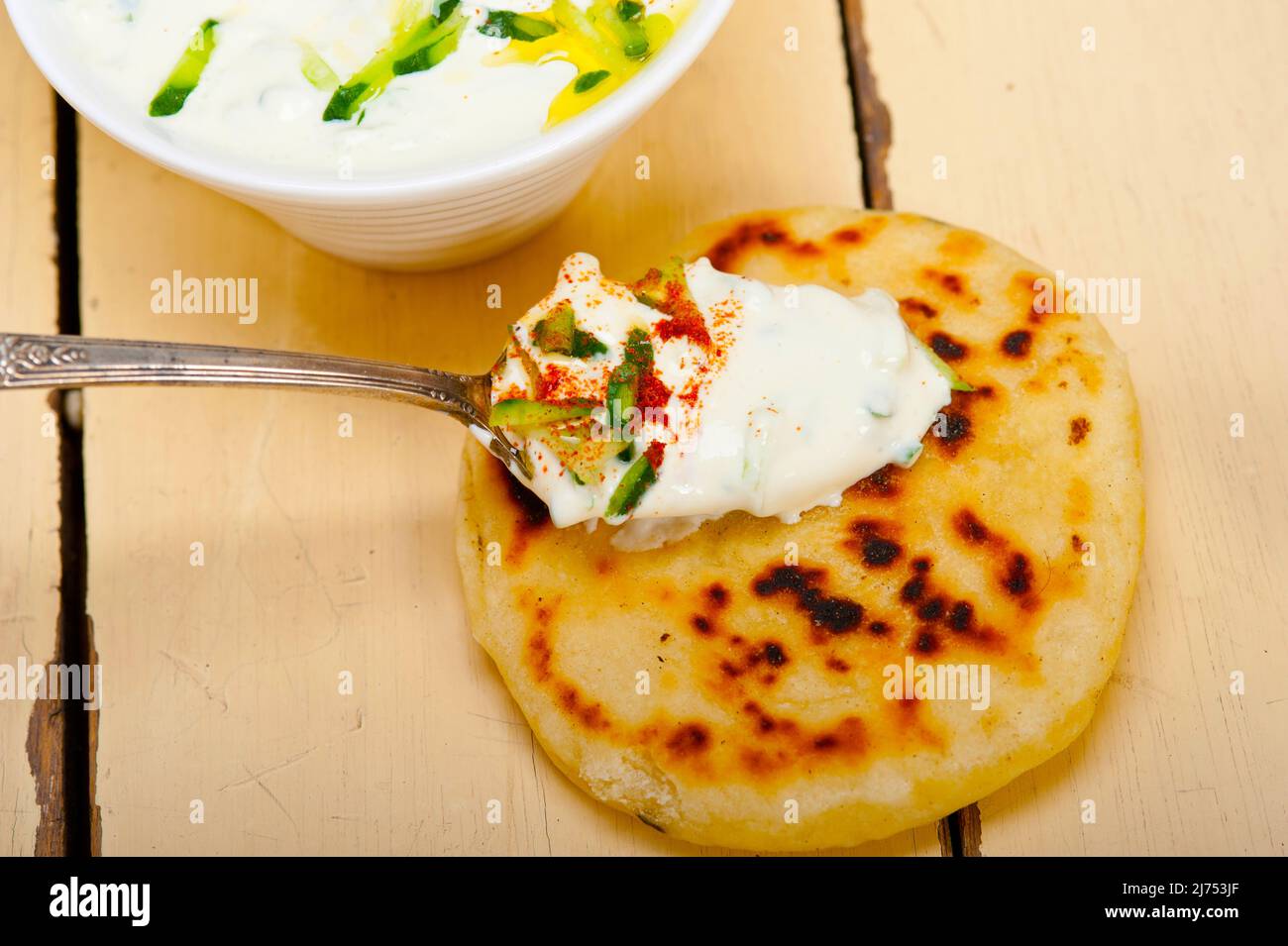 Arab middle east salatit laban wa kh’yar Khyar Bi Laban goat yogurt and ...