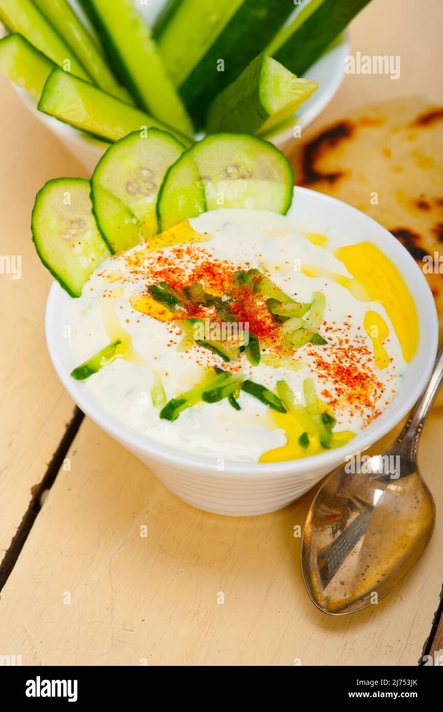Arab middle east salatit laban wa kh’yar Khyar Bi Laban goat yogurt and ...