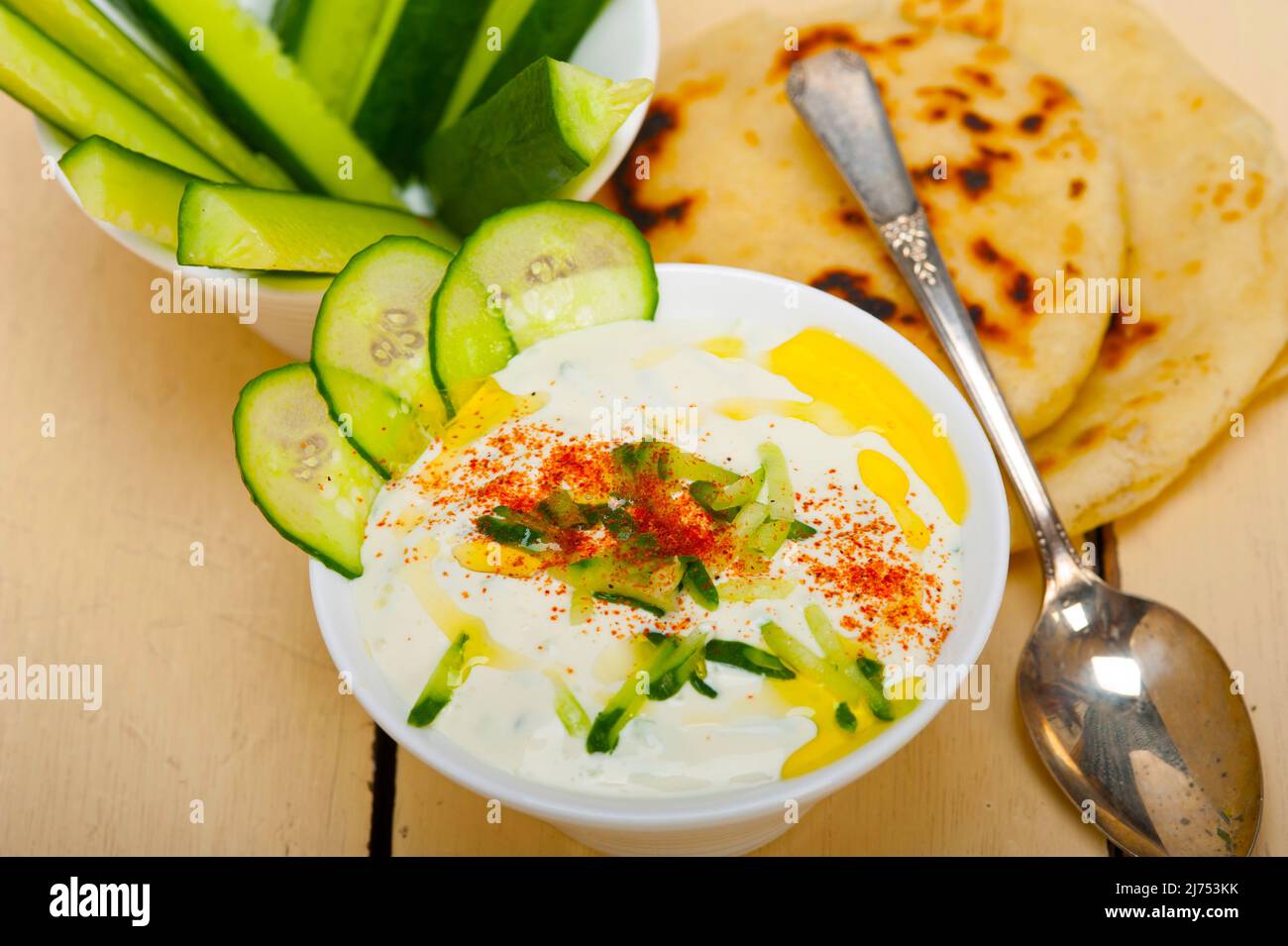 Arab middle east salatit laban wa kh’yar Khyar Bi Laban goat yogurt and ...