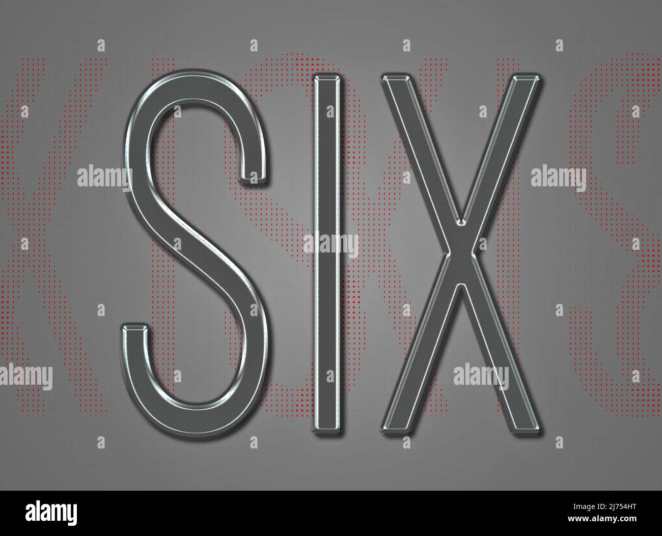 Sign style baby metallic with the word "SIX Stock Photo - Alamy
