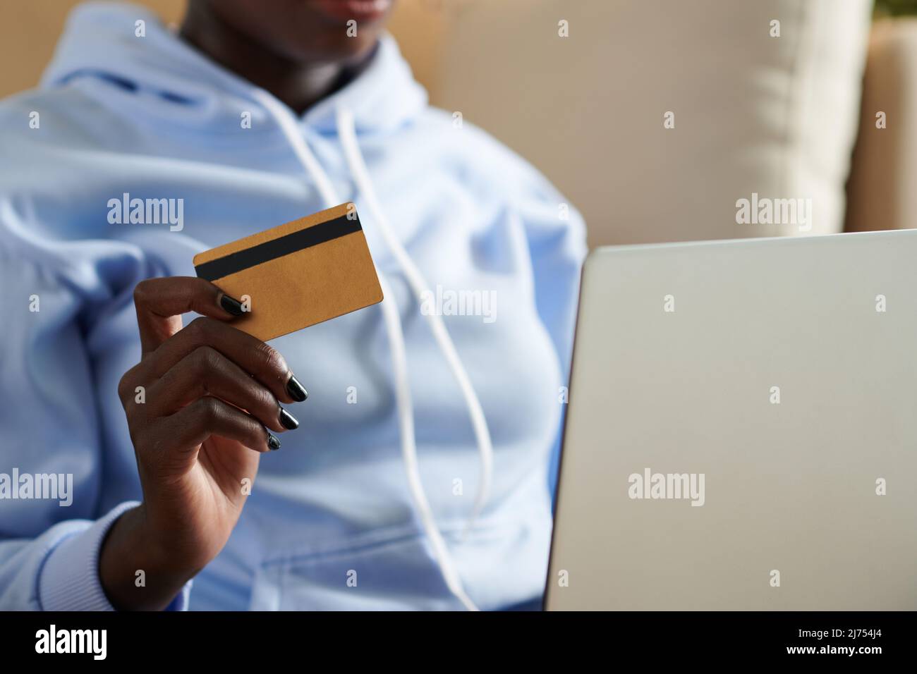 Woman making online payment with credit card. Online shopping, internet ...