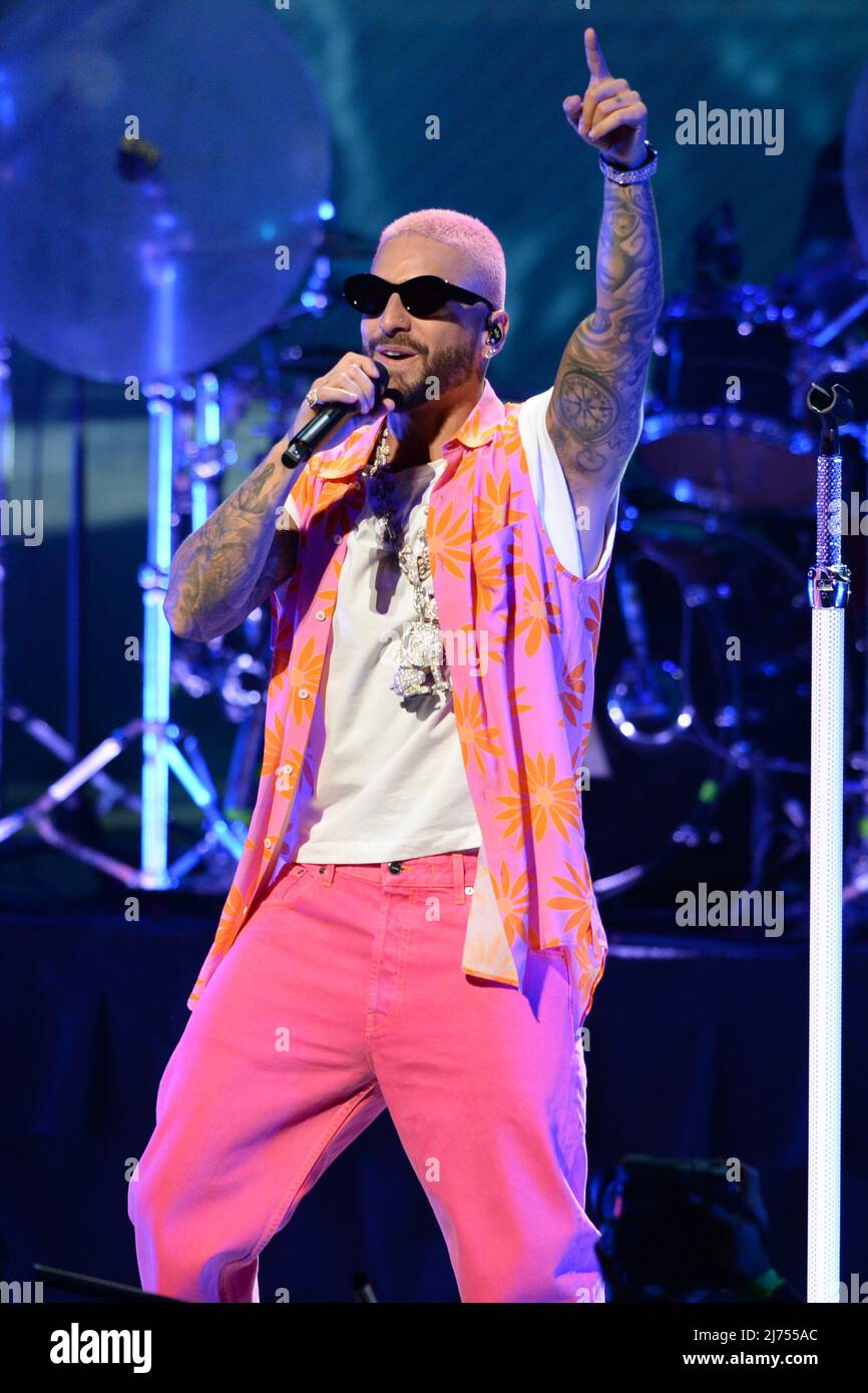 HOLLYWOOD FL - MAY 05: Maluma performs during the Formula 1 Miami Grand ...