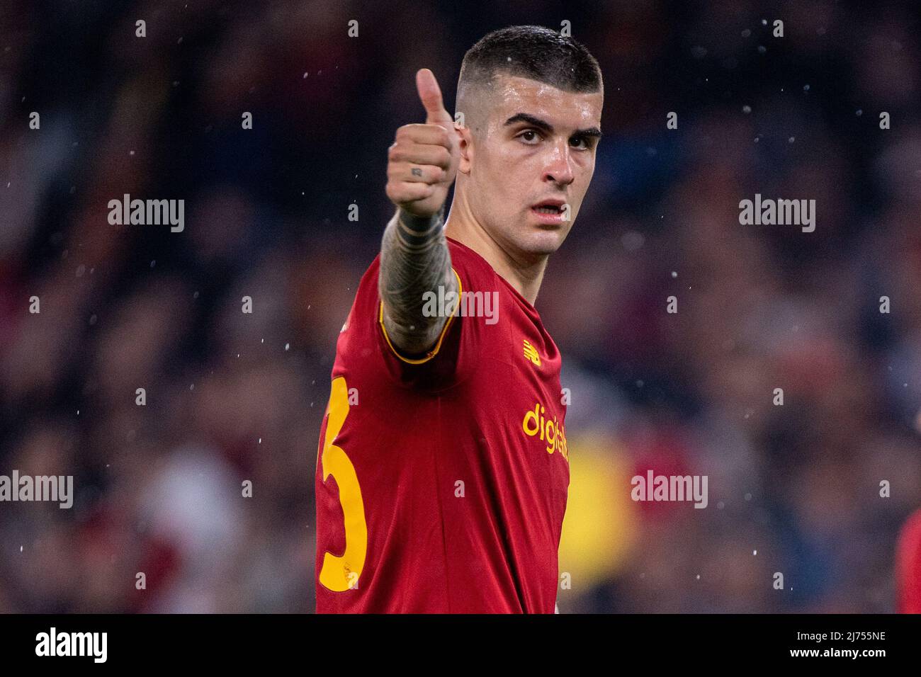 ROME, ITALY - MAY 05: Gianluca Mancini during the UEFA Conference ...