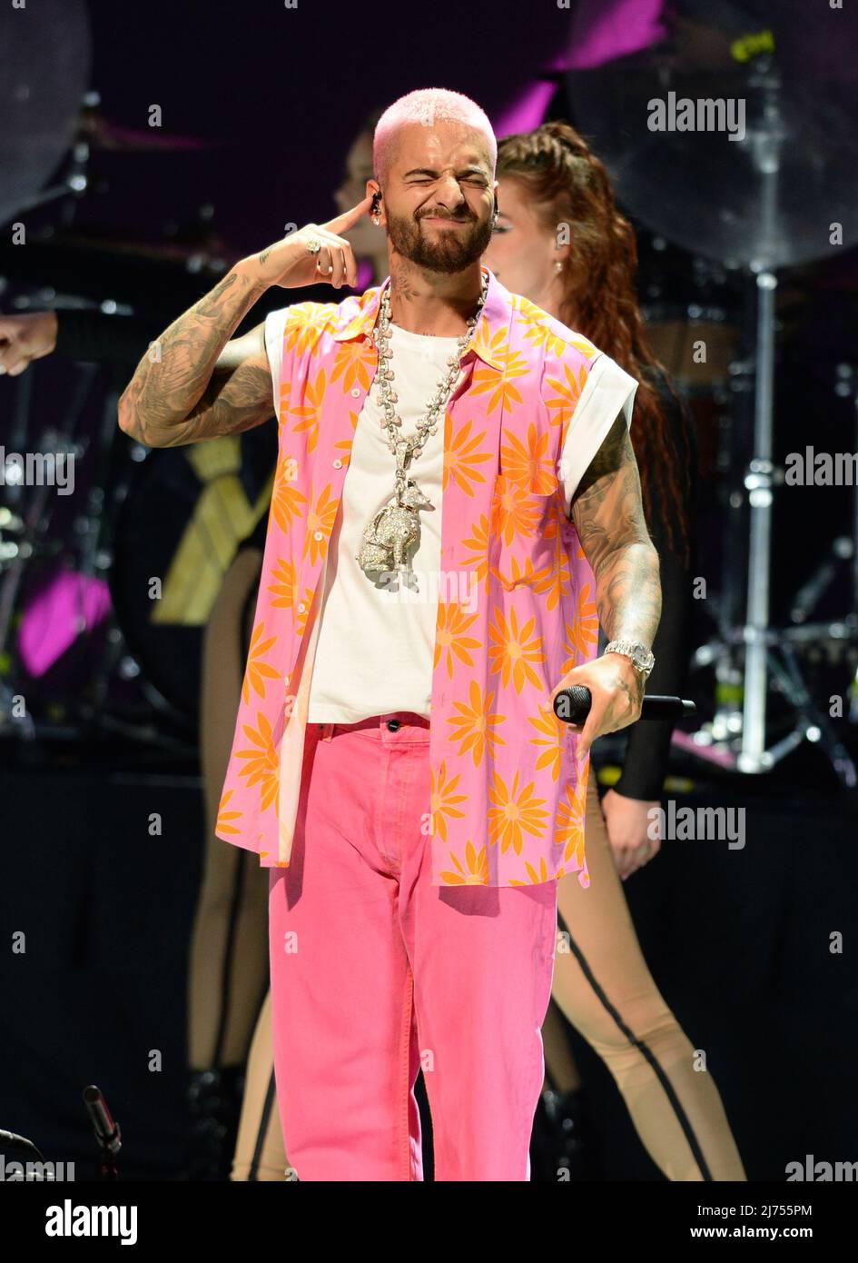 HOLLYWOOD FL - MAY 05: Maluma performs during the Formula 1 Miami Grand ...