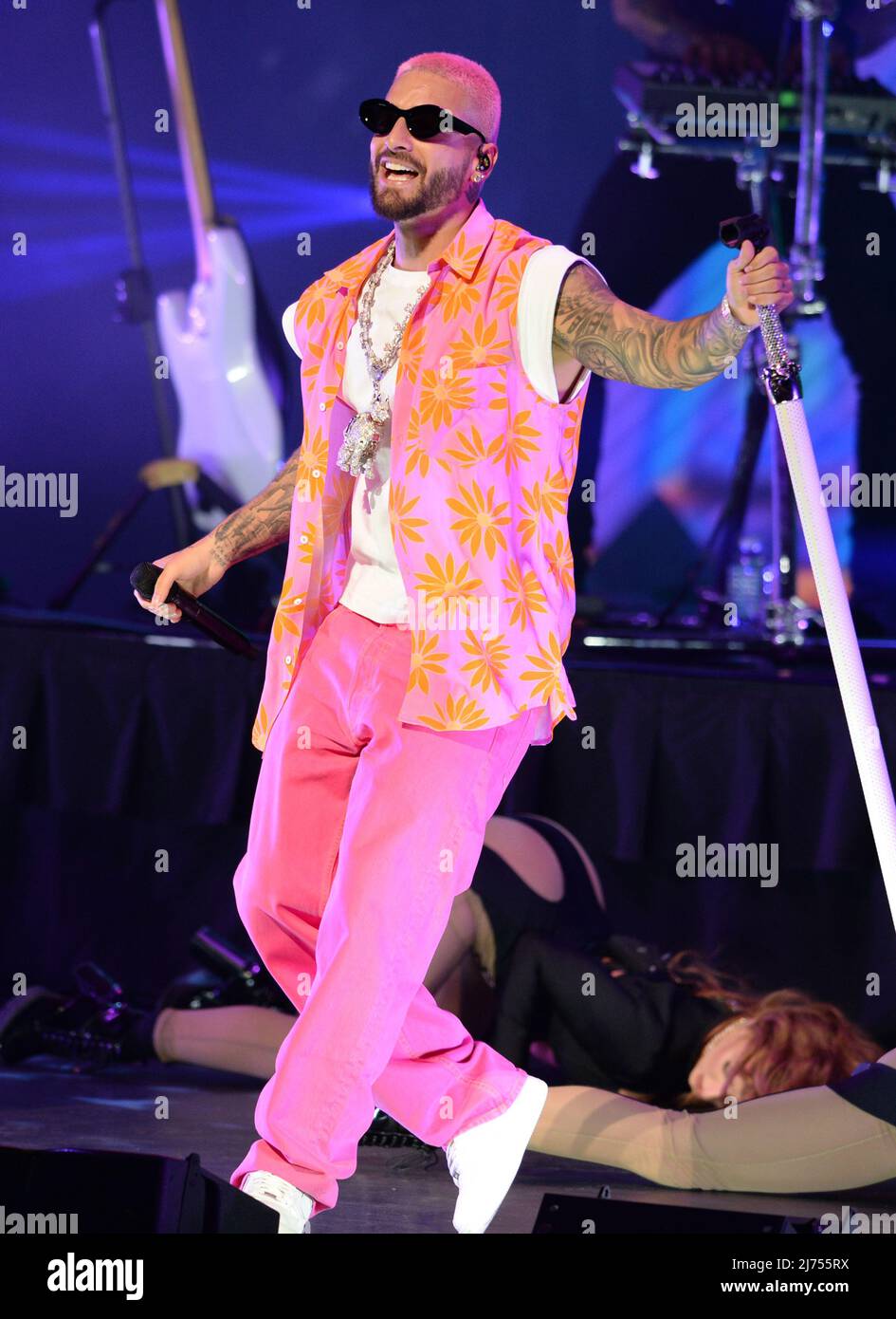 HOLLYWOOD FL - MAY 05: Maluma performs during the Formula 1 Miami Grand ...