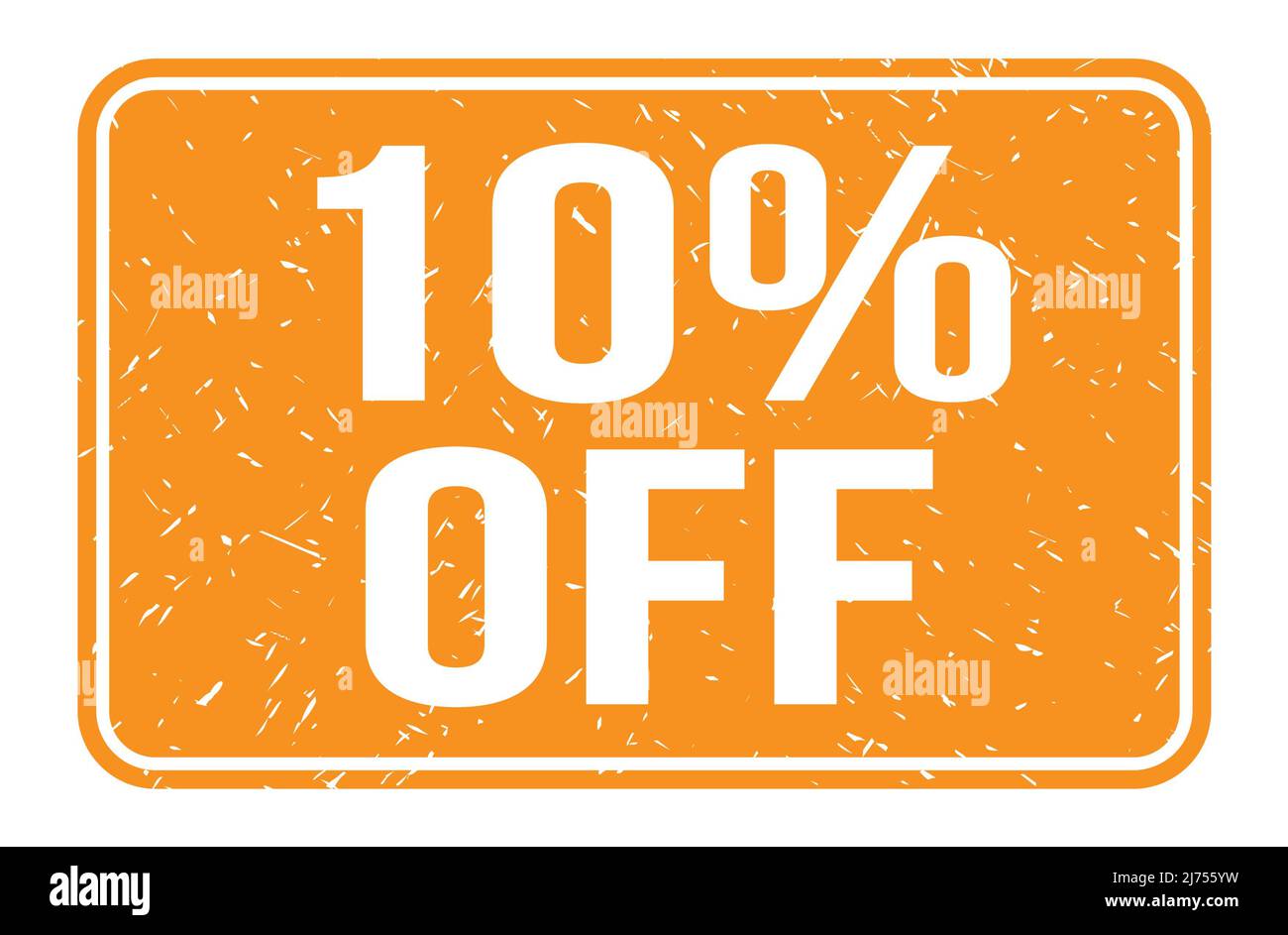 10% OFF, words written on orange rectangle stamp sign Stock Photo - Alamy