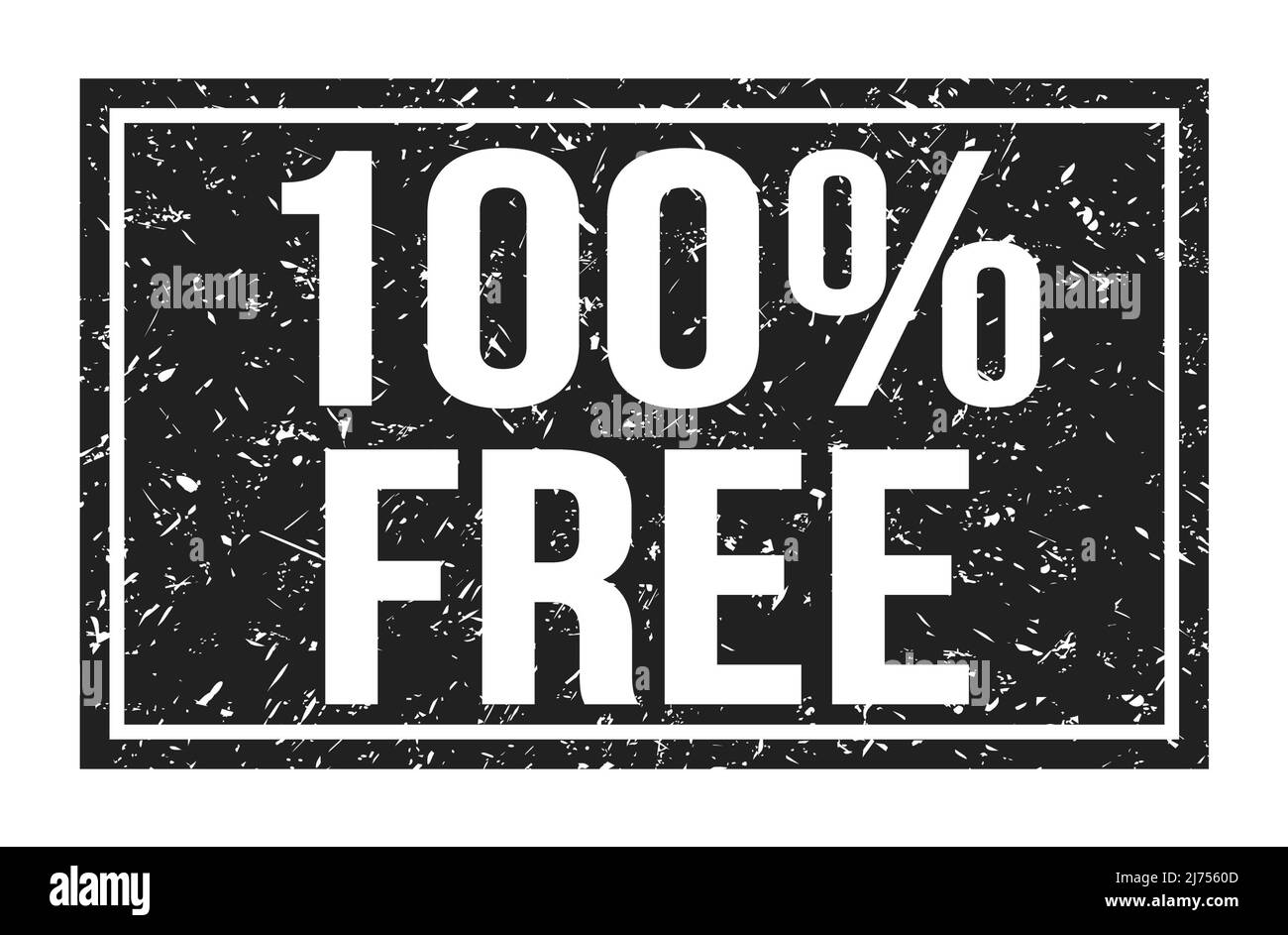 100% FREE, words written on black rectangle stamp sign Stock Photo - Alamy