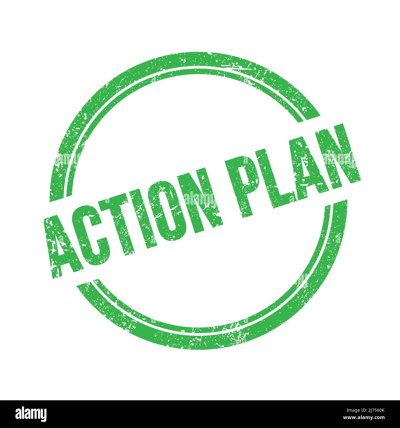 ACTION PLAN text written on green grungy vintage round stamp Stock ...