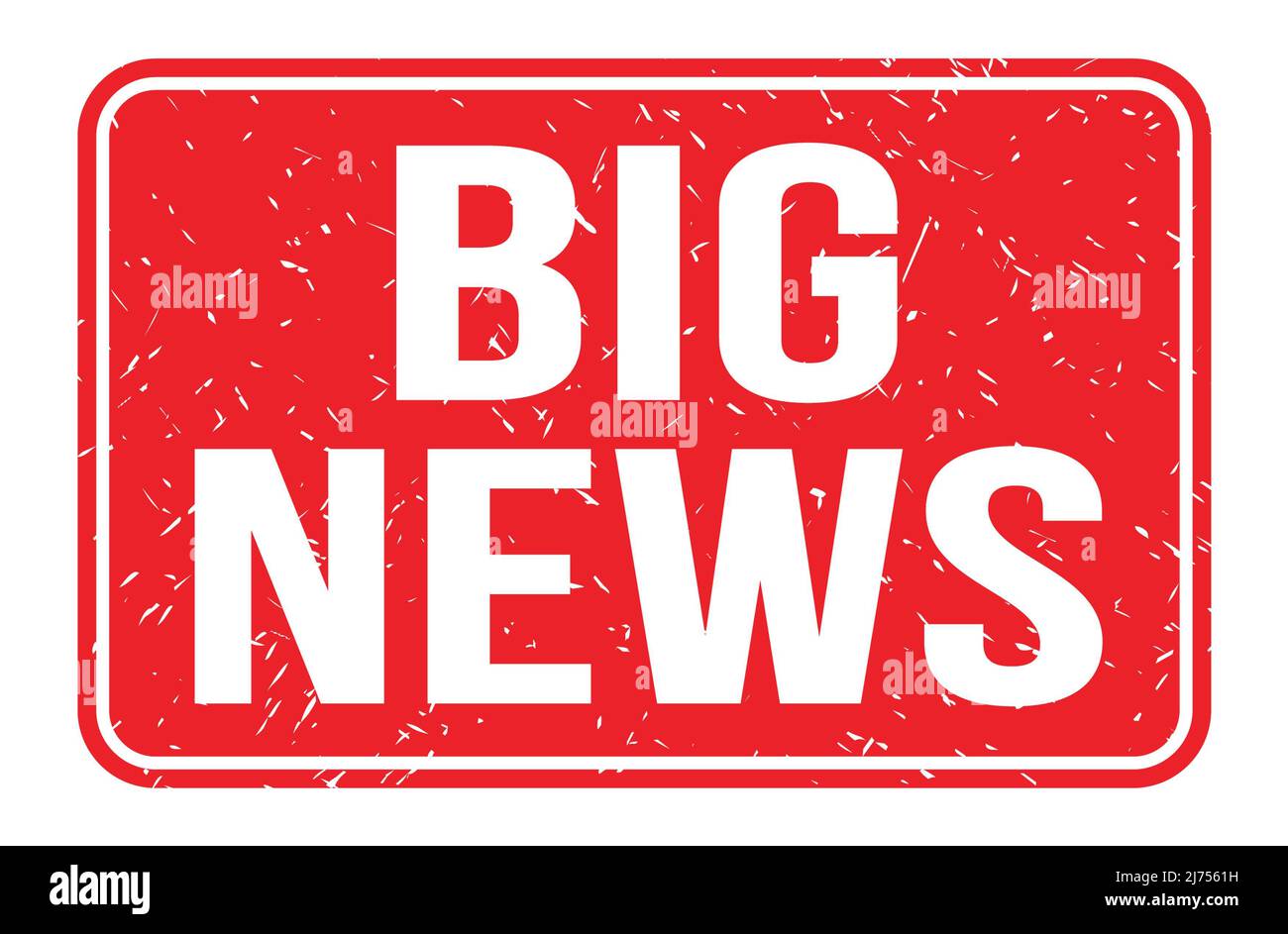 BIG NEWS, words written on red rectangle stamp sign Stock Photo - Alamy