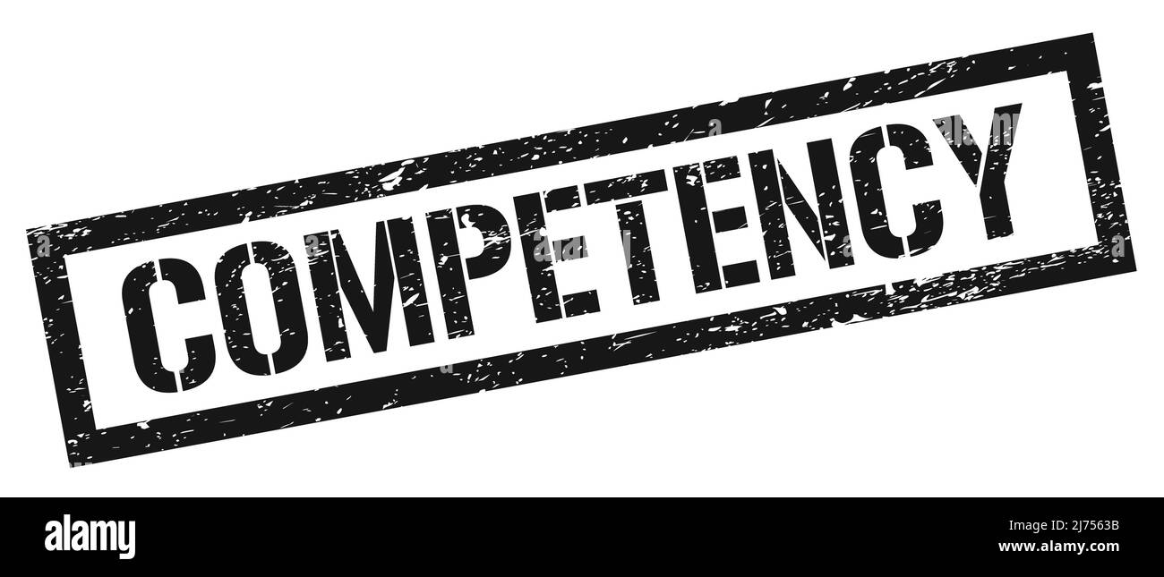 COMPETENCY black grungy rectangle stamp sign Stock Photo - Alamy