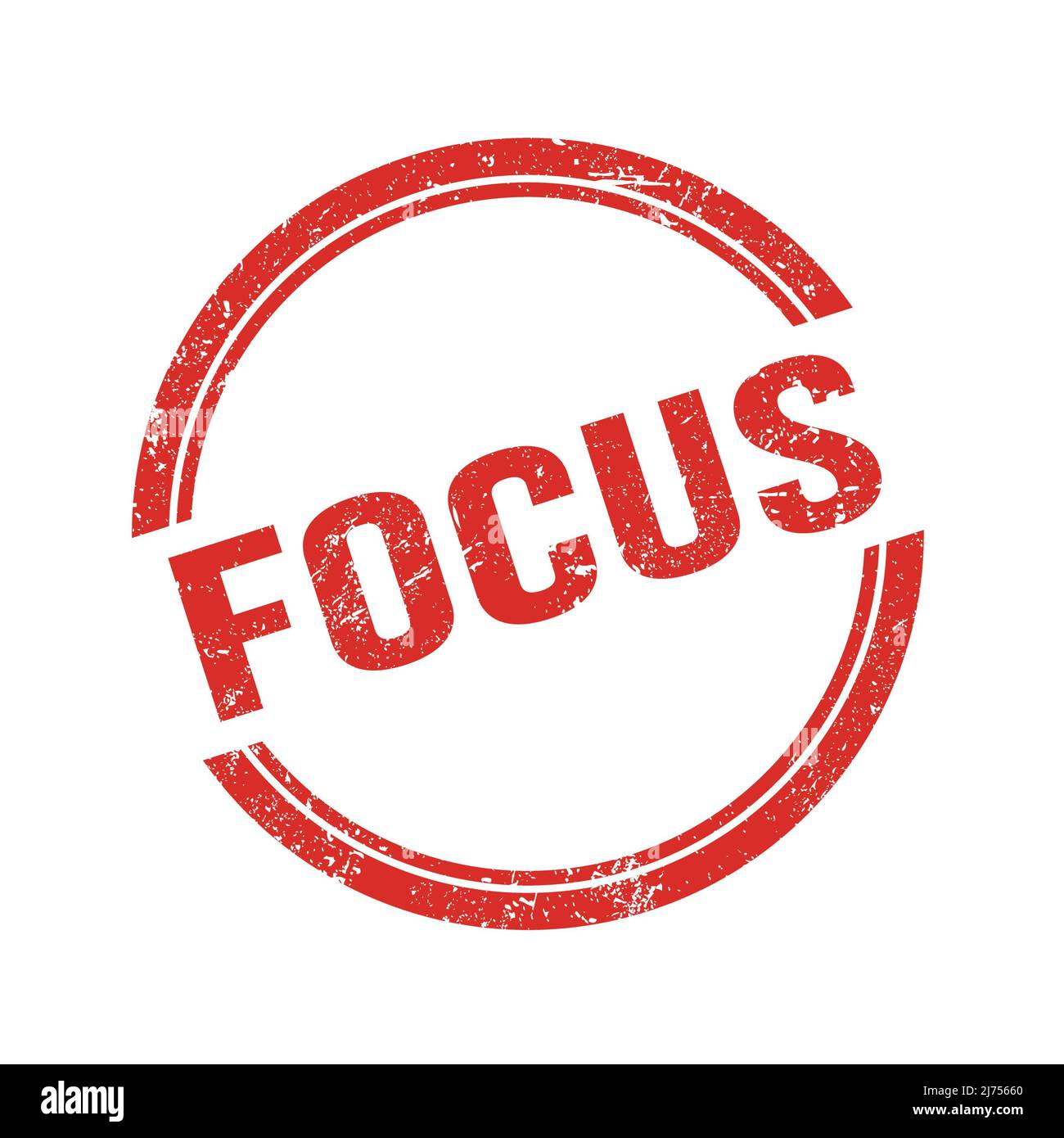 FOCUS text written on red grungy vintage round stamp Stock Photo - Alamy