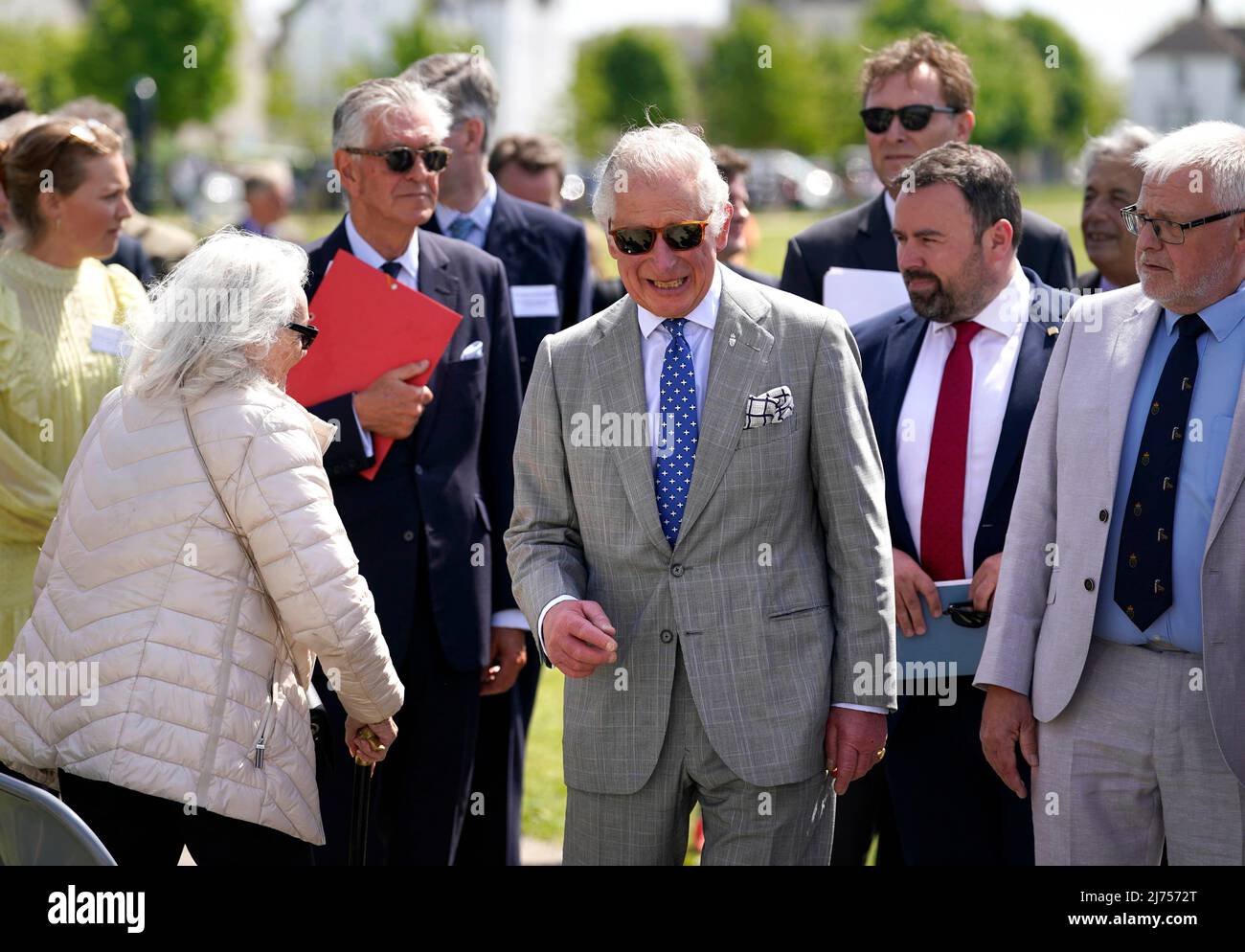 The Prince of Wales arrives to open the Great Field play area at ...