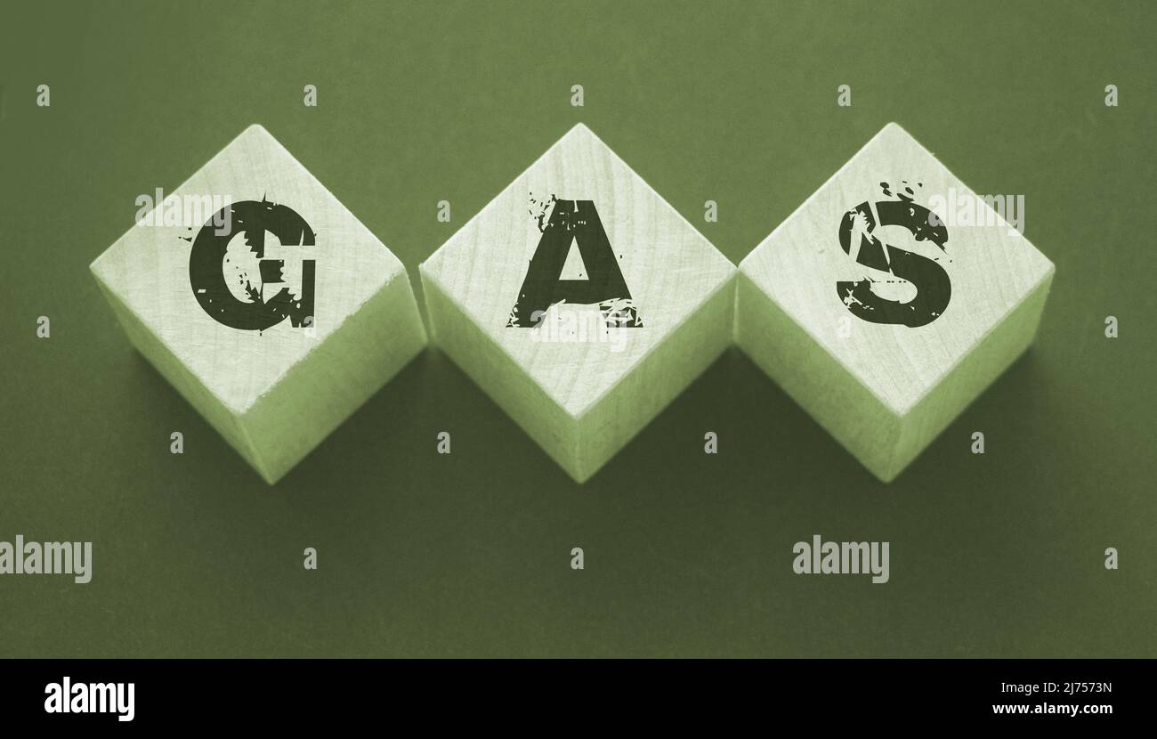 Wooden cubes gas decrease hi-res stock photography and images - Alamy