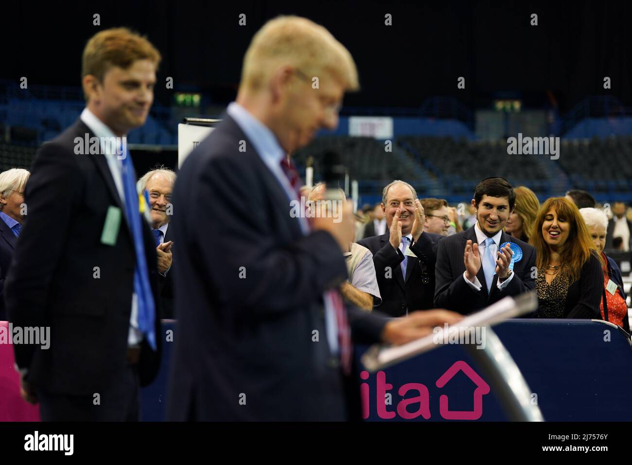 Conservative party supporters react to the declaration of Councillor ...