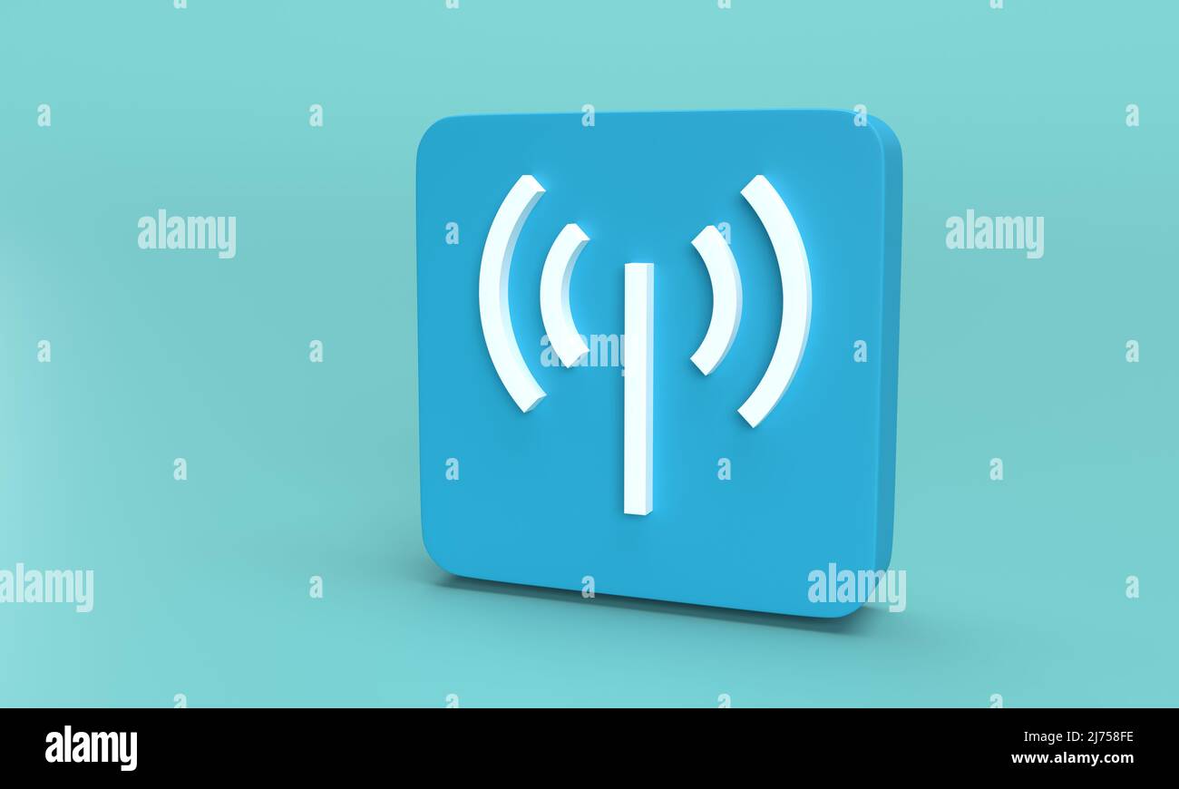 broadcast icon as template for mobile communication on rounded ...