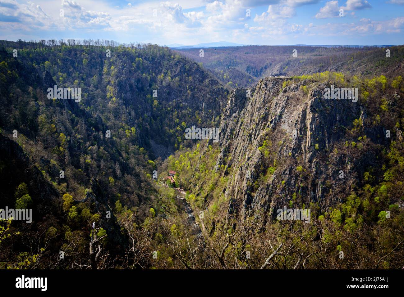 Bode river gorge in the Harz mountains of Germany near Thale Stock ...