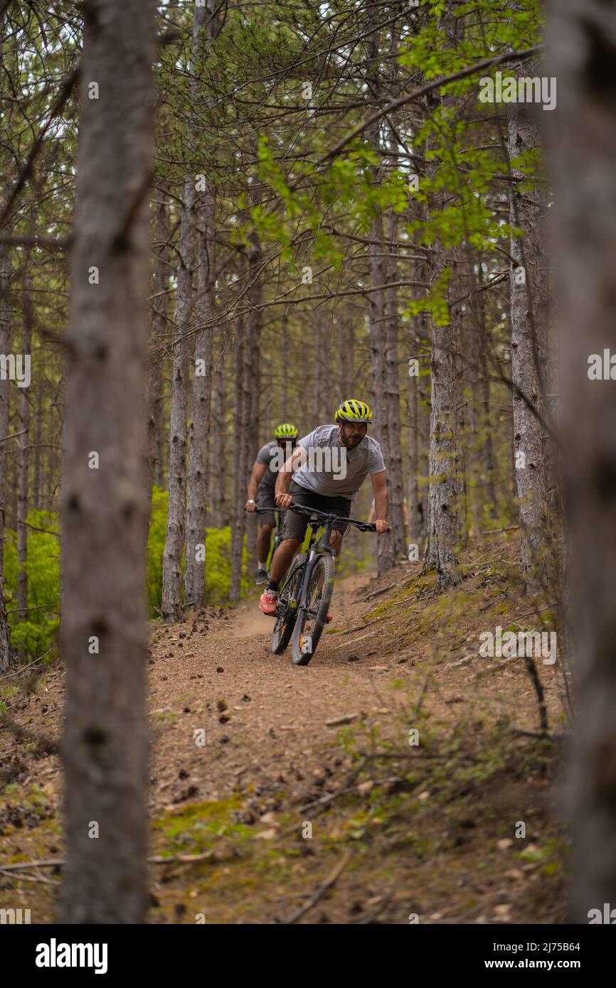 Two friends bikes racing hi-res stock photography and images - Alamy