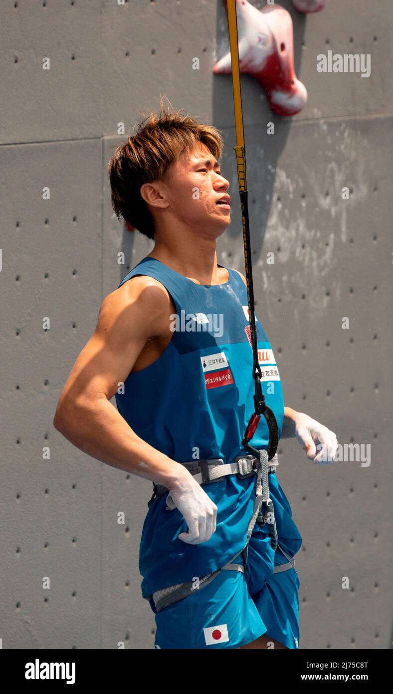 Yudai Ikeda (JPN), May 6, 2022 - Sport Climbing : Men's Speed qualification during the IFSC ...