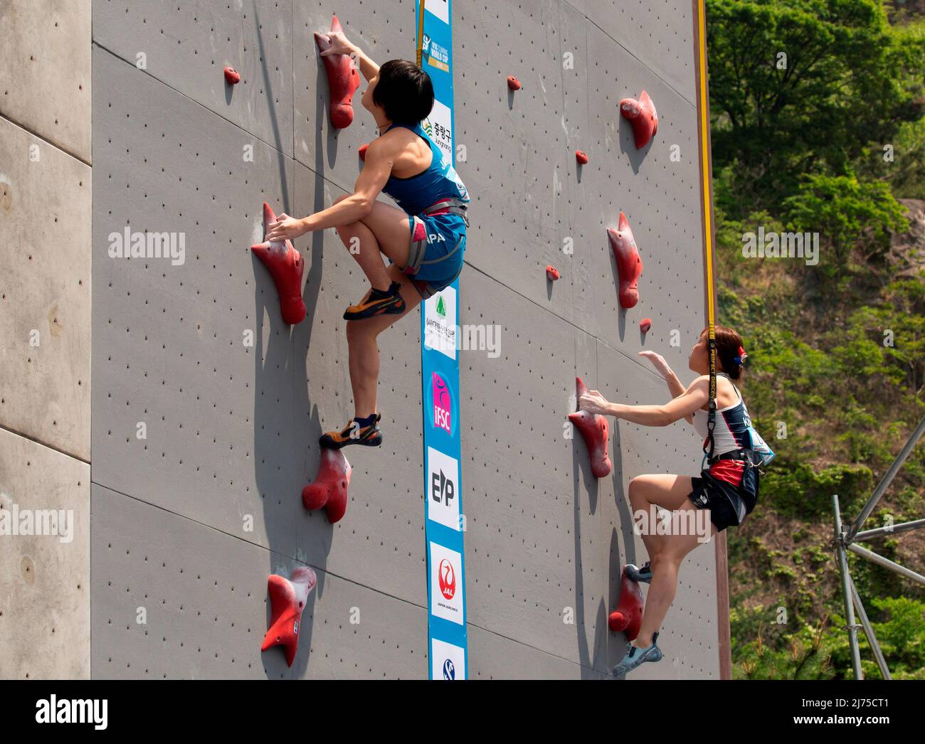 (L-R) Ai Takeuchi (JPN), Noh Hee-Ju (KOR), May 6, 2022 - Sport Climbing ...