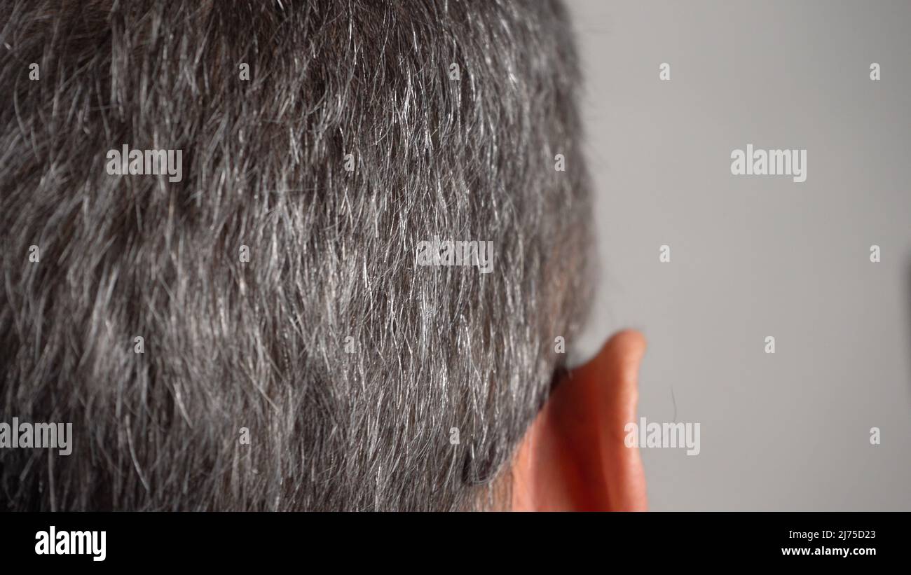 Gray hair on a man's head Stock Photo - Alamy