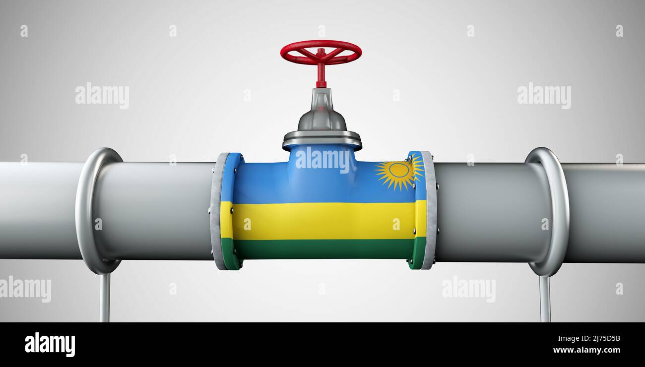 Rwanda oil and gas fuel pipeline. Oil industry concept. 3D Rendering ...
