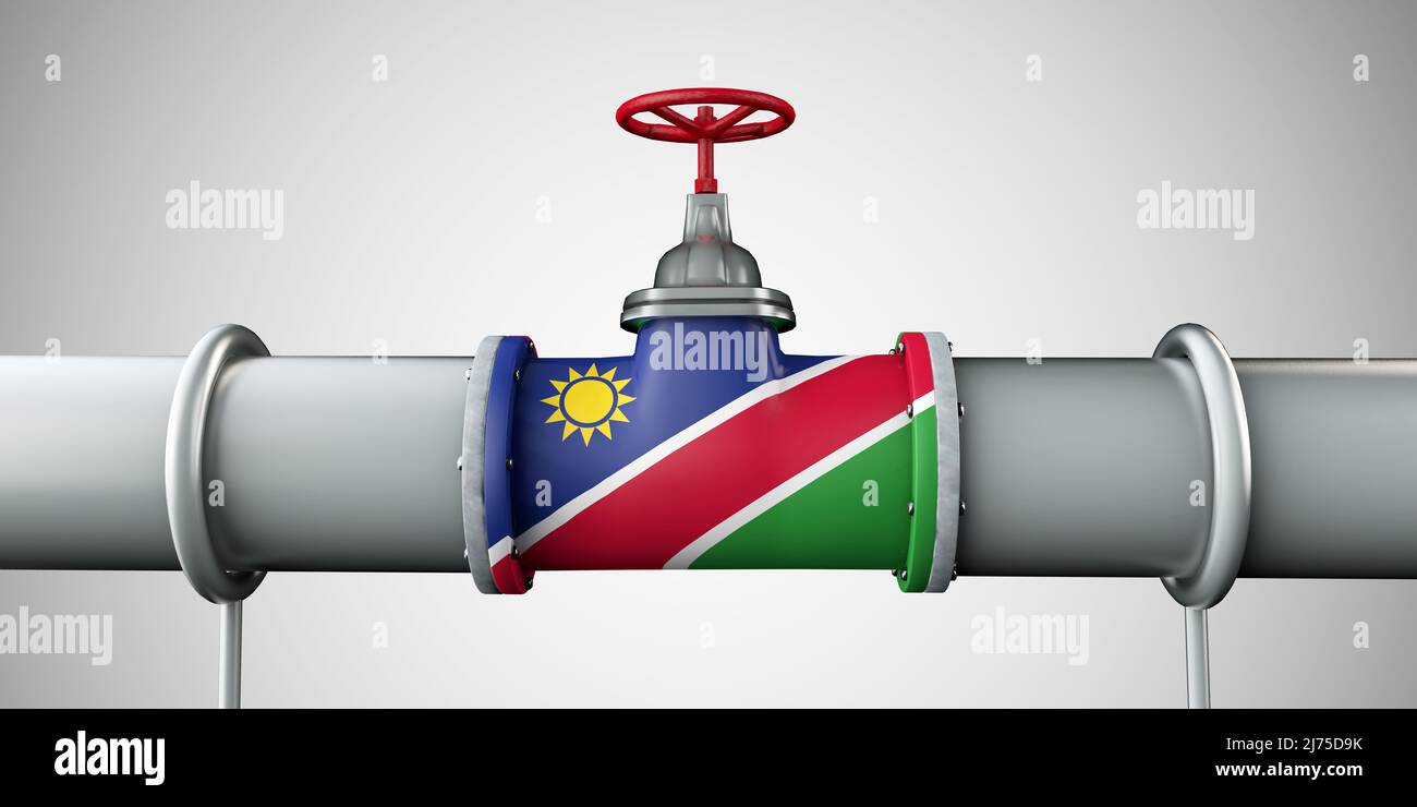 Namibia oil and gas fuel pipeline. Oil industry concept. 3D Rendering ...