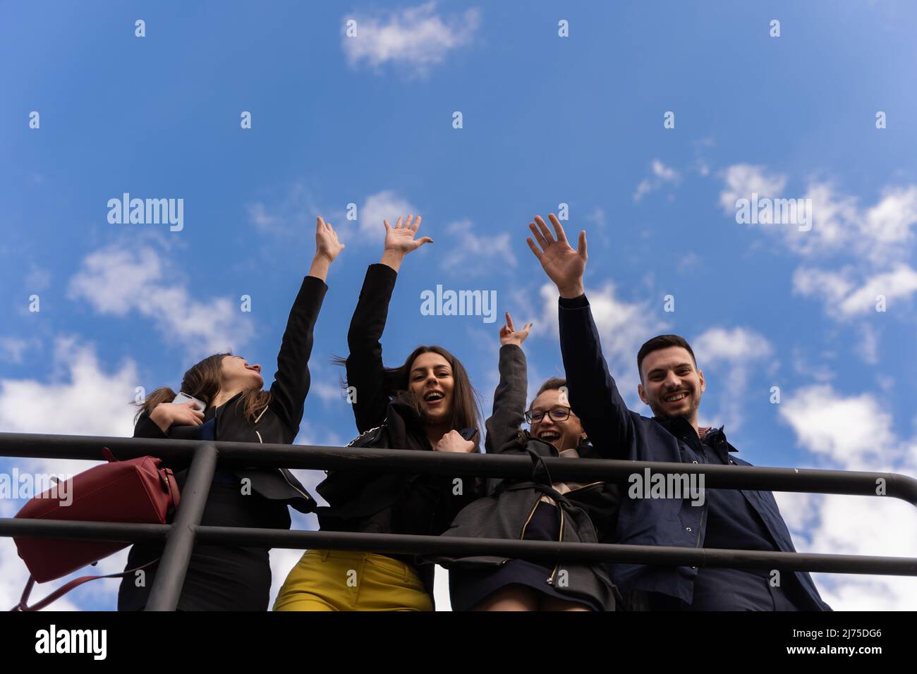 Group of amazing and young business people are happy Stock Photo - Alamy