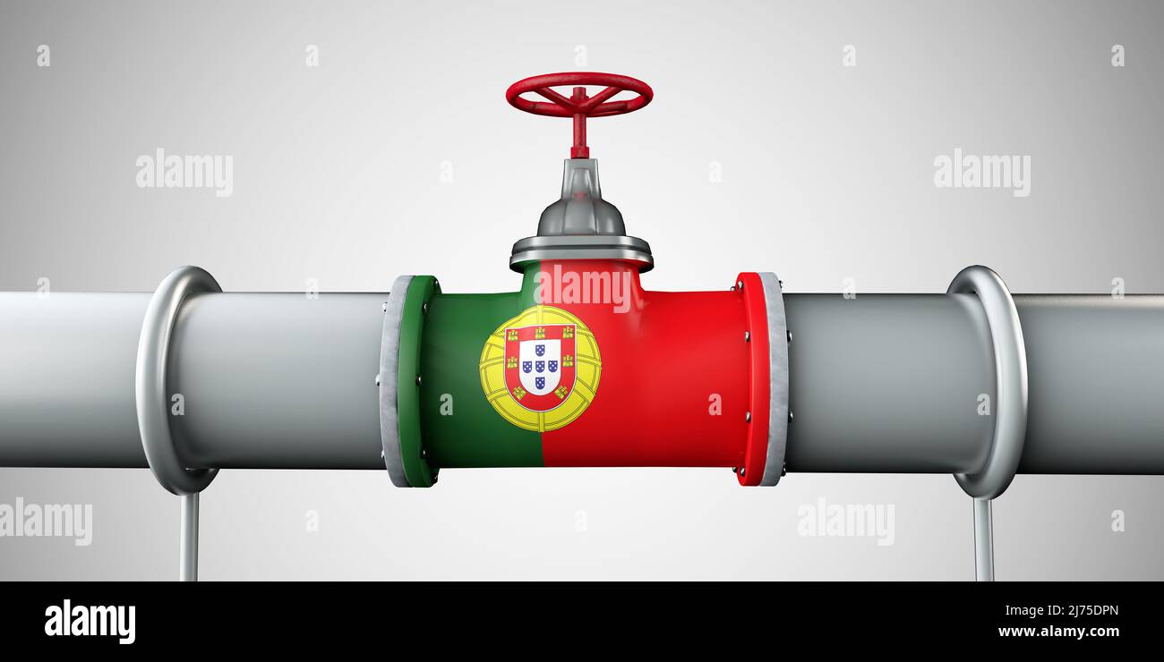 Portugal oil and gas fuel pipeline. Oil industry concept. 3D Rendering ...