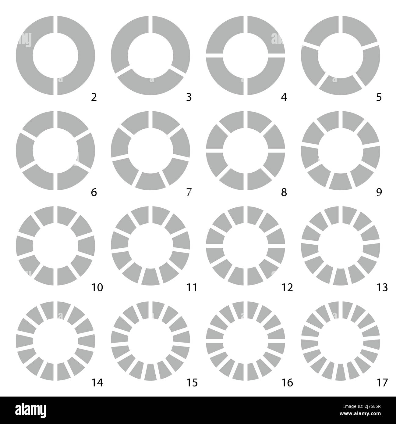 Set of round graphic pie charts icons. Segment of circle infographic collection Stock Vector ...