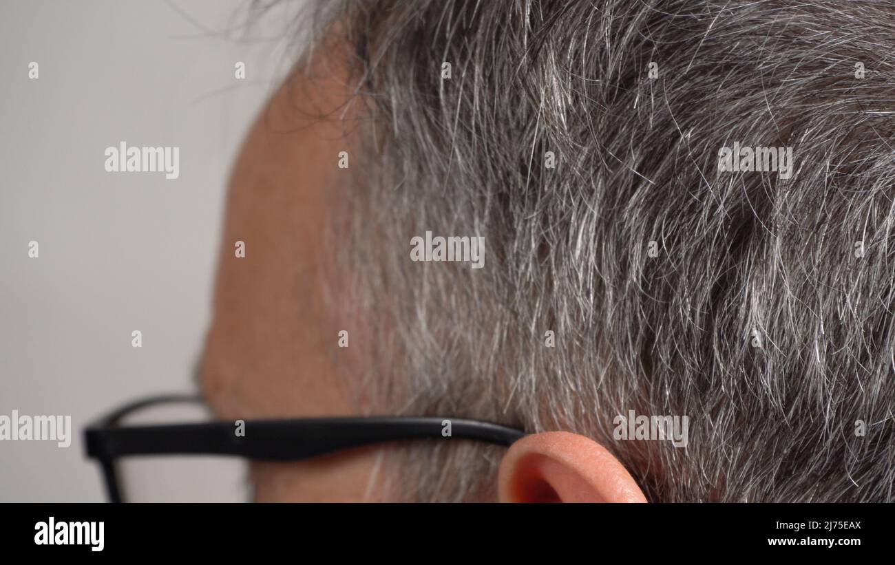 Gray hair on a man's head Stock Photo - Alamy