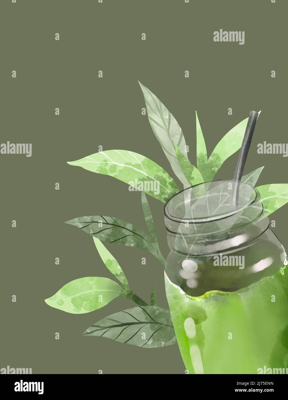 illustration of matcha tea Japanese ceremony advertising banner on dark ...