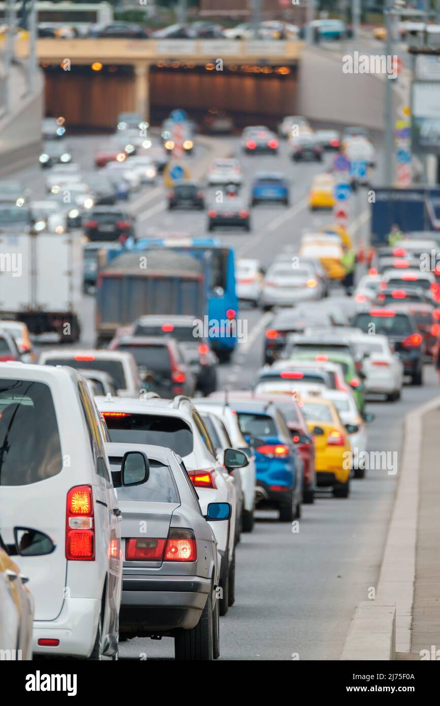 Cars stuck in traffic jam Stock Photo - Alamy