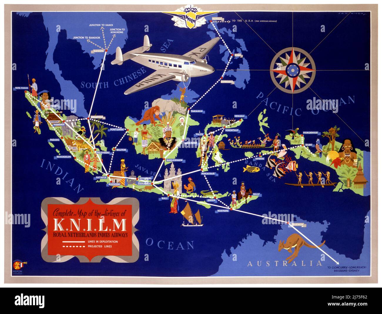 K.N.I.L.M. by Jan Wijga (1902-1978). Poster published in the ...