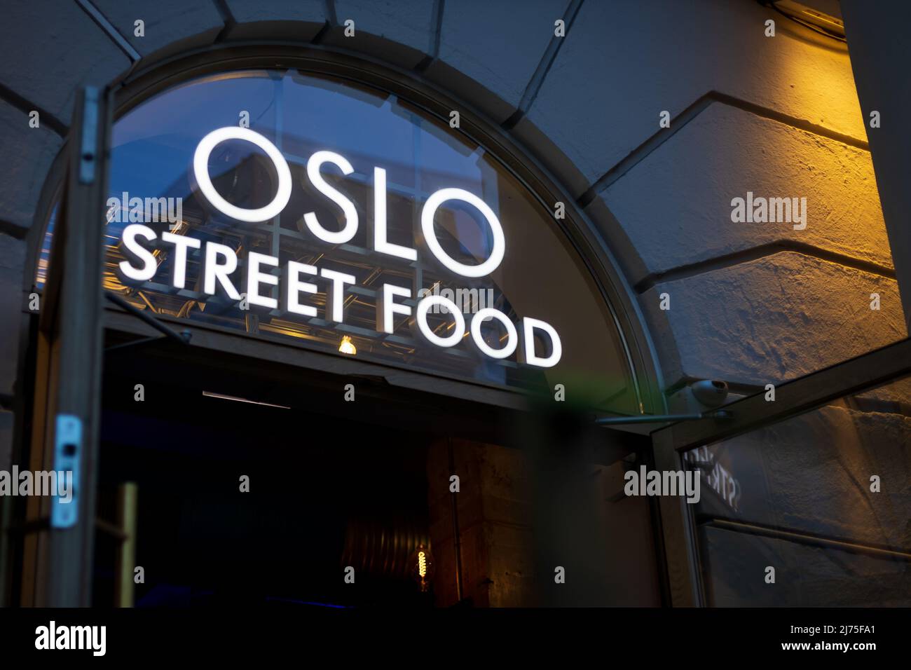 Oslo, Norway. May 01, 2022: Oslo Street Food, formerly Torggata Bad, is ...