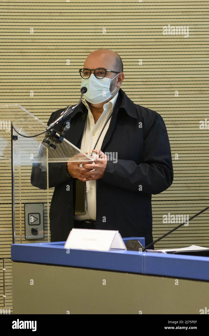 Antonio Ragonesi (ANCI) during the press conference for the ...