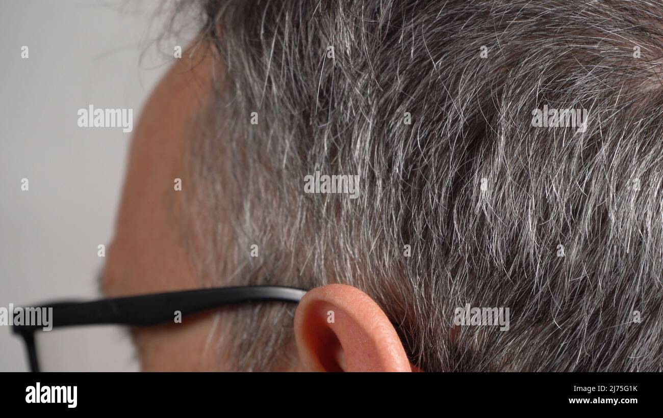 Gray hair on a man's head Stock Photo - Alamy