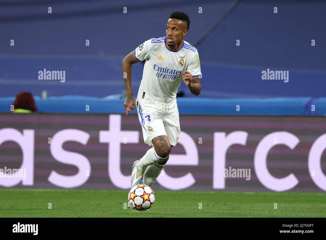 Madrid, Spain, 4th May 2022. Eder Militao of Real Madrid during the ...