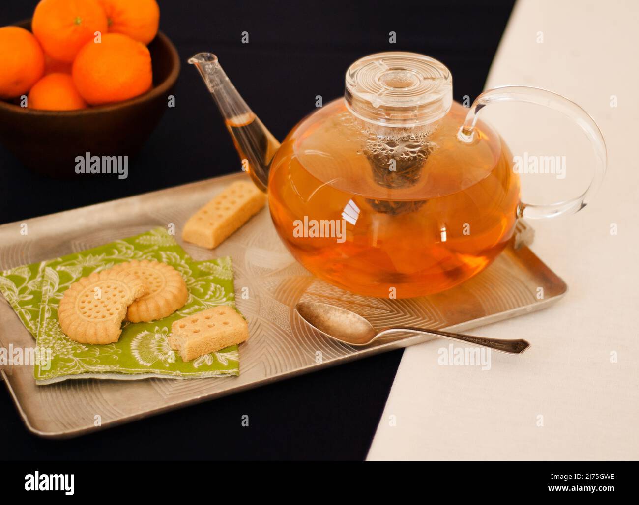 English tea with biscuits Stock Photo - Alamy