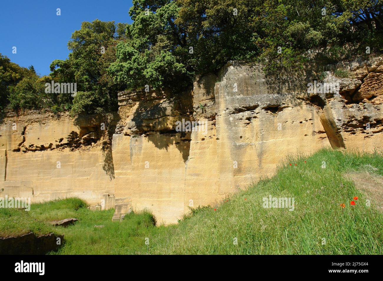 Roman stone extraction quarry for the construction of the Gard aqueduct ...