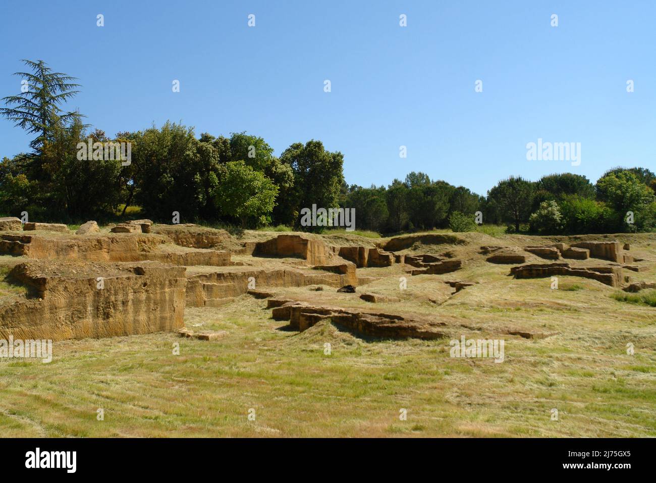 Roman stone extraction quarry for the construction of the Gard aqueduct ...