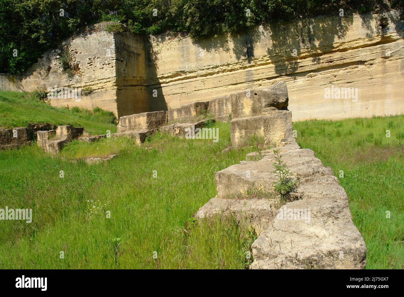 Roman stone extraction quarry for the construction of the Gard aqueduct ...